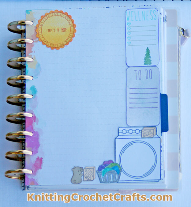 Laundry Themed Daily Planner Layout Featuring Lawn Fawn Stamps and Supplies
